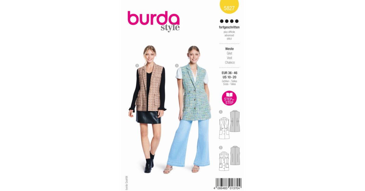 Burda módní střih 5827 | DůmLátek.cz - látky, metráž, galanterie