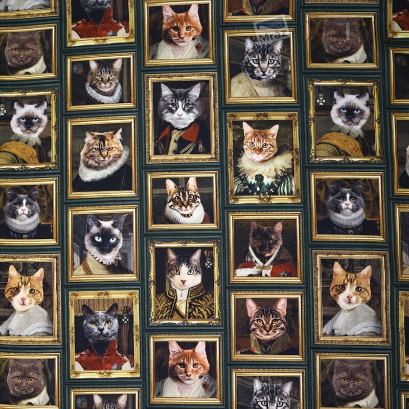 Dekorační látka s kočkami, digitální tisk | DůmLátek.cz - látky, metráž, galanterie