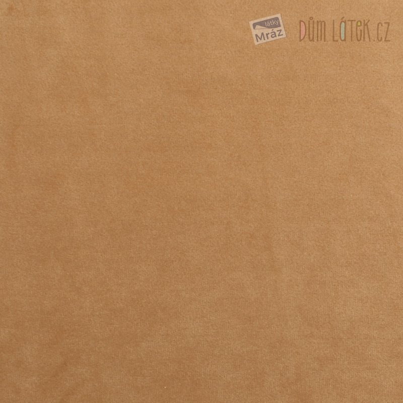 Samet velvet světle hnědý | DůmLátek.cz - látky, metráž, galanterie