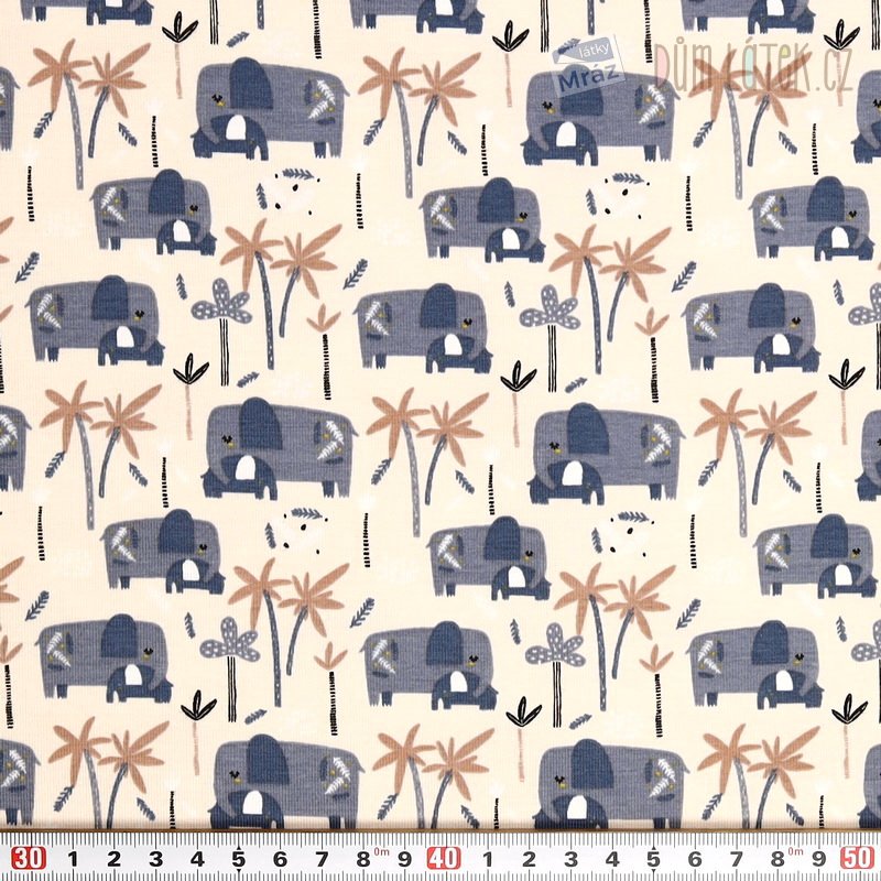 Úplet se slony | DůmLátek.cz - látky, metráž, galanterie