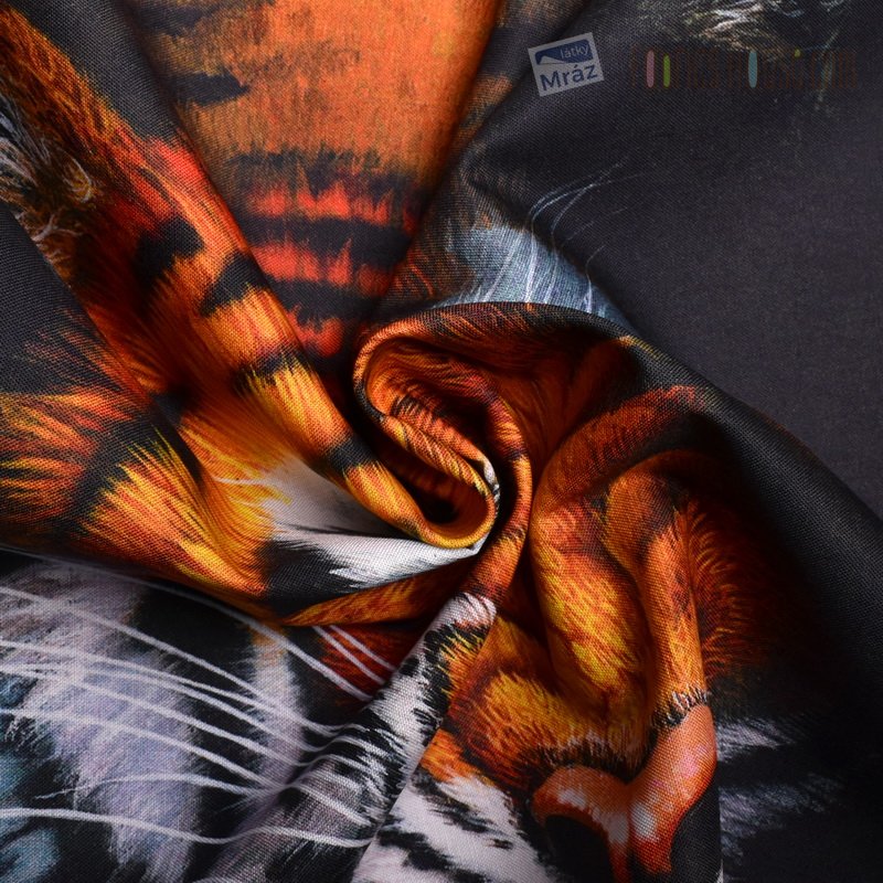 Cotton of the Animal Kingdom Collection with tiger, panel ...